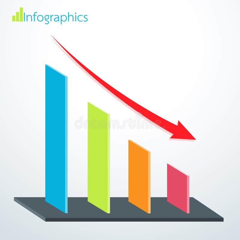 Business bar graph down stock vector. Illustration of layout - 96772883