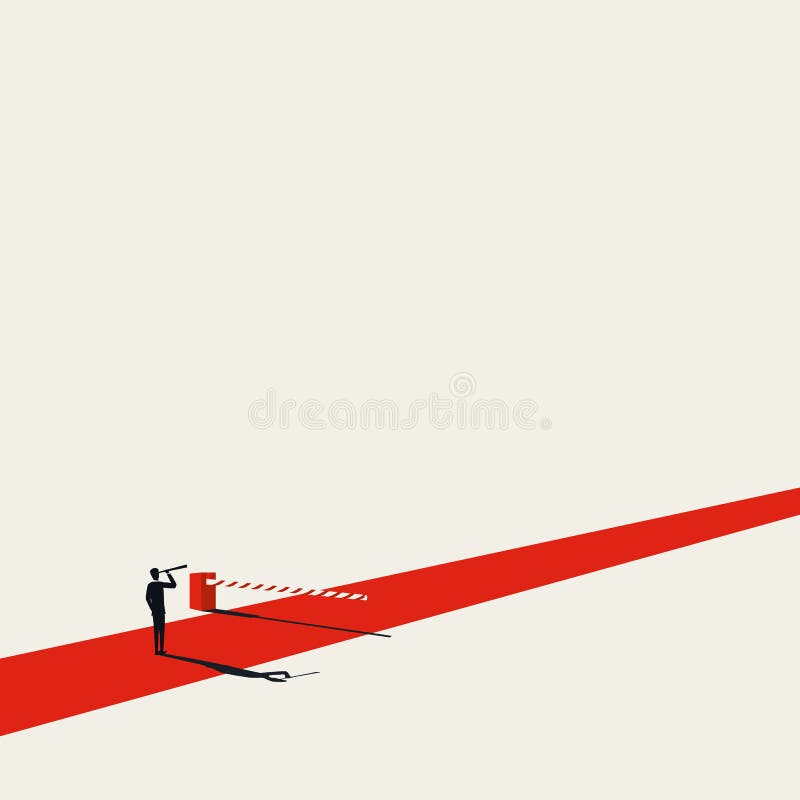 Business Barrier Overcome with Visionary Businessman Vector Concept ...