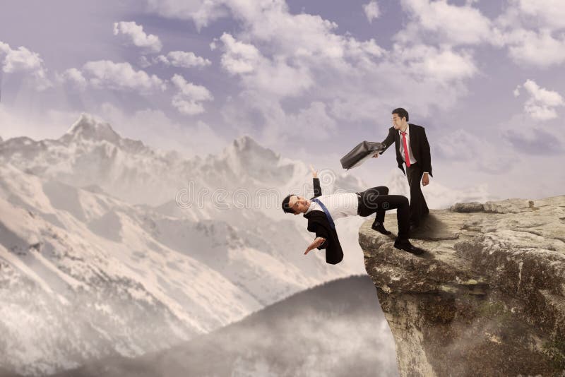 Business Battle on Top of Cliff Stock Image - Image of high, indonesian ...