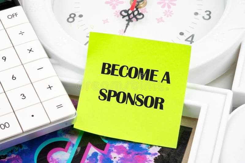 Business and Become a Sponsor Concept. Copy Space Stock Image - Image ...