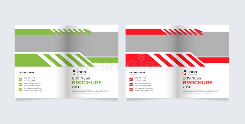 Business Bi Fold Brochure or Magazine Cover Design Vector Template ...