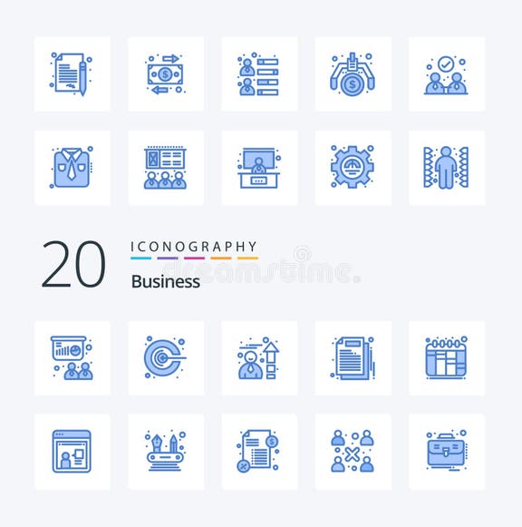 20 Business Blue Color Icon Pack. Like Workflow. Iteration. Efficiency ...