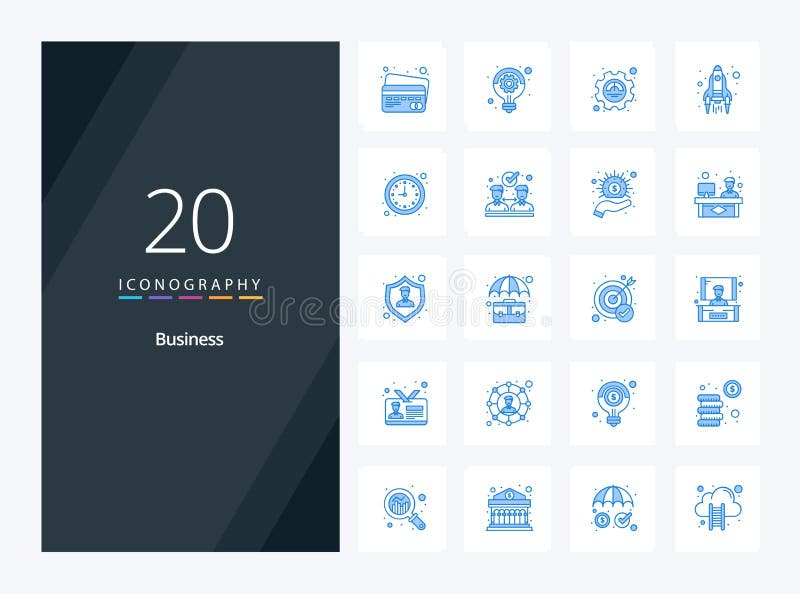 20 Business Blue Color Icon for Presentation Stock Vector ...