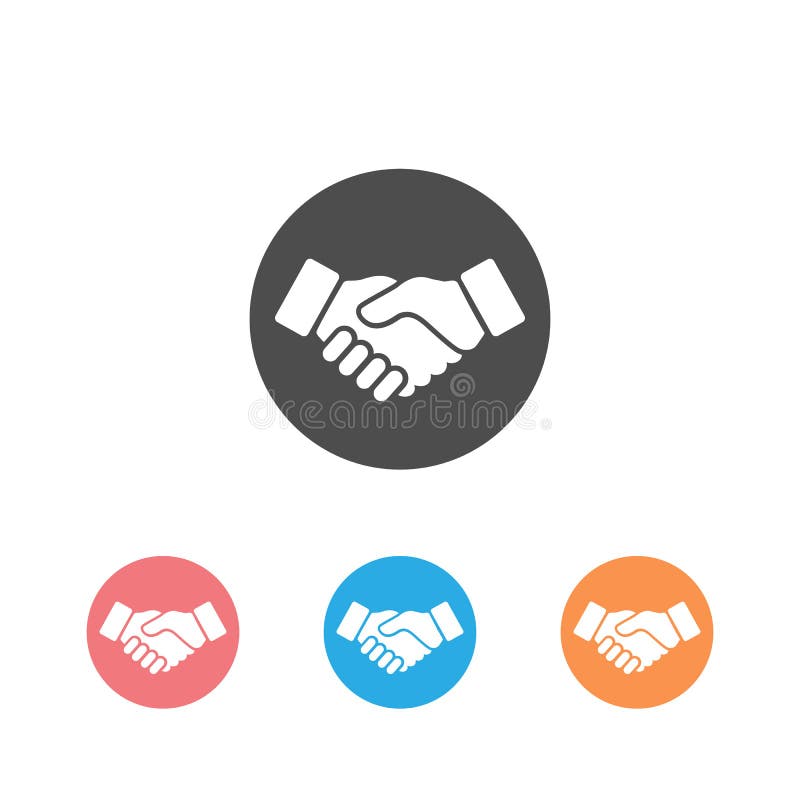 Business Blue Handshake Icon Set. Vector Stock Vector - Illustration of ...