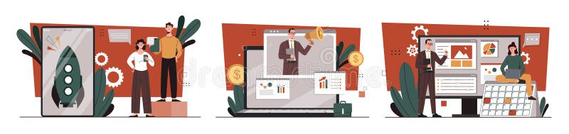 Business boost vector set stock vector. Illustration of flat - 304131368