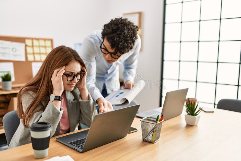 Business Boss Angry with Stressed Employee at the Office Stock Image ...