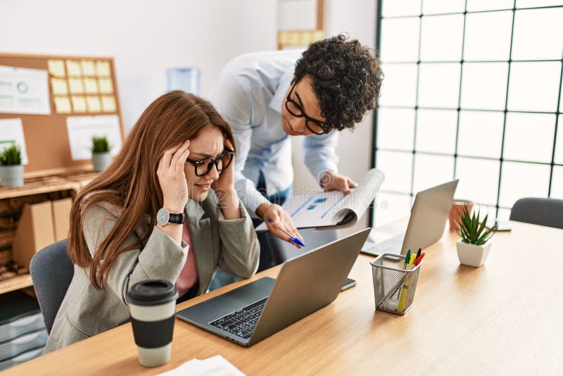 Business Boss Angry with Stressed Employee at the Office Stock Image ...