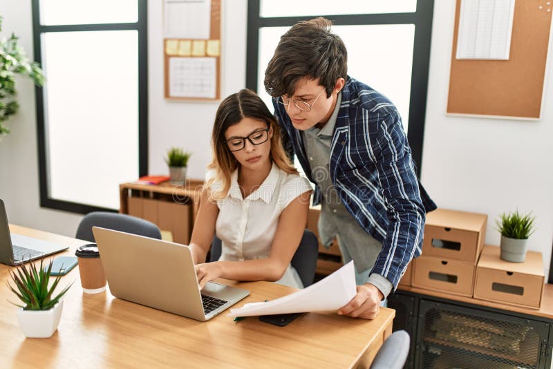 Business Boss Filrtring with Employee at the Office Stock Photo - Image ...
