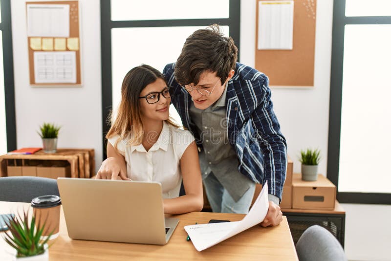 Business Boss Filrtring with Employee at the Office Stock Image - Image ...