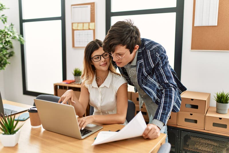 Business Boss Filrtring with Employee at the Office Stock Image - Image ...