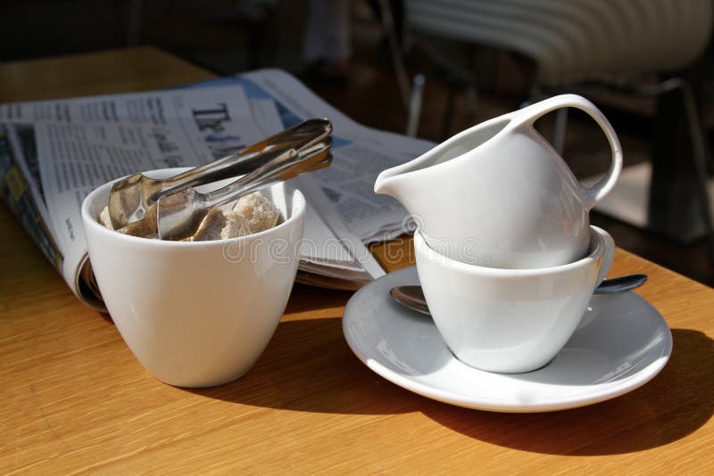 Business breakfast stock photo. Image of computer, newspaper - 20624782