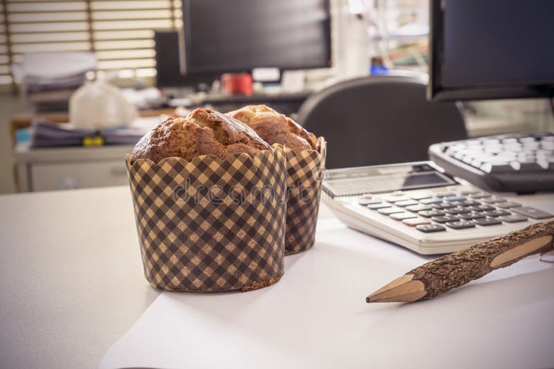 Business Breakfast Cafe, Muffin, in Office Stock Image - Image of ...