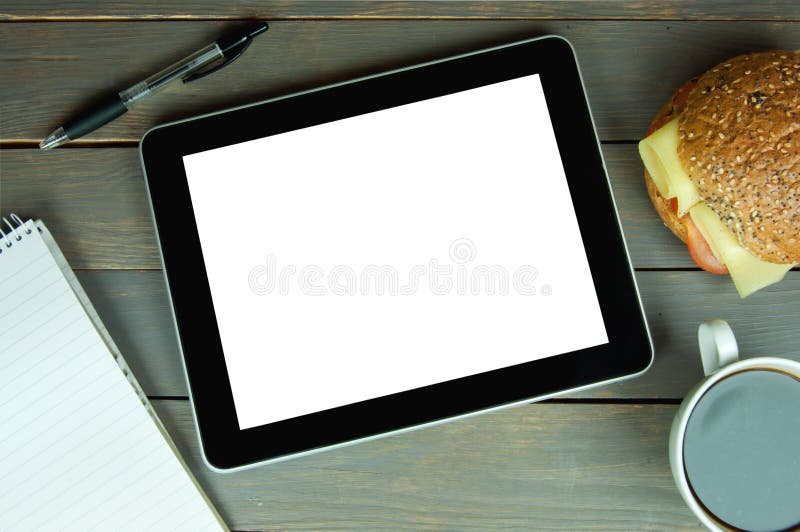 Business breakfast stock image. Image of newspaper, computer - 31964129