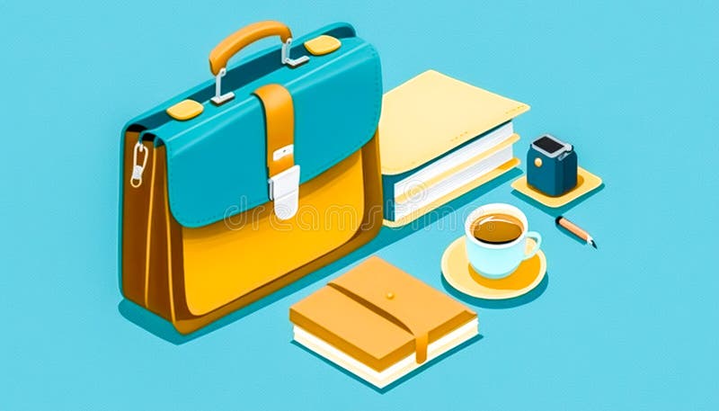 Business Briefcase and Coffee Cup, Office Bag, Generative AI. Stock ... Business Briefcase and Coffee Cup, Office Bag, Generative AI. Stock ...