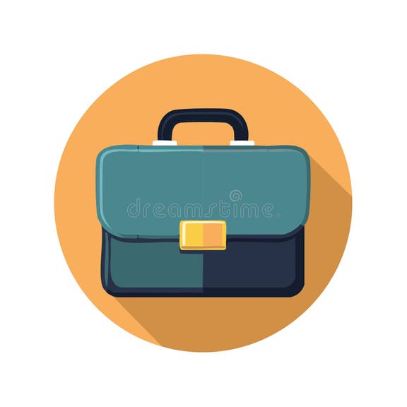 Business Briefcase Icon in a Circle Shape Illustration Stock Vector ...