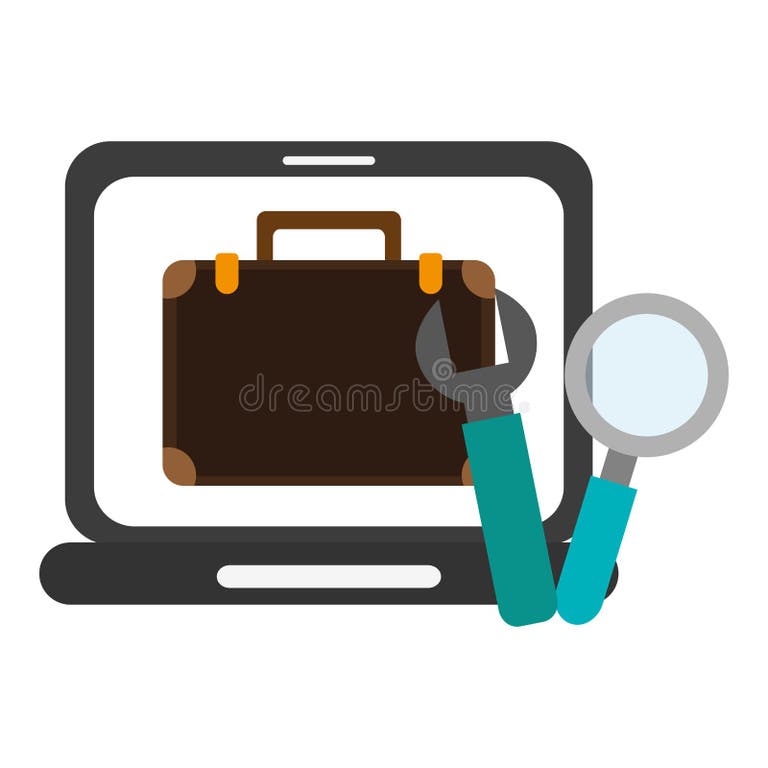 Business Briefcase on Laptop Screen and Tools Stock Vector ...