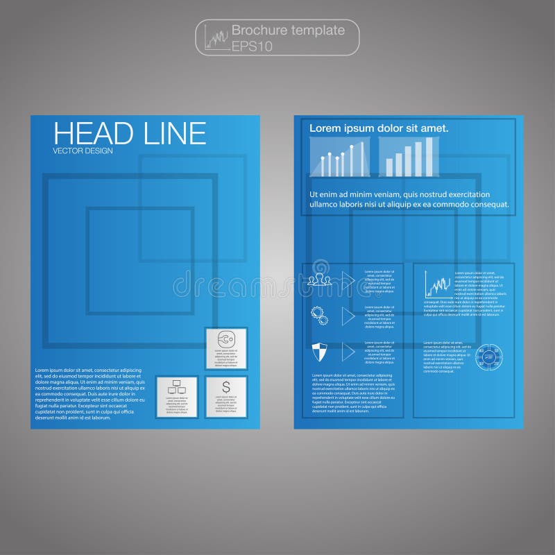 Business Brochure, Blue Design Template Vector, Layout in A4 Size ...