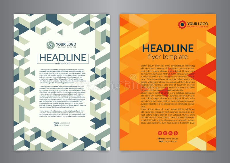 Business Brochure Flyer Design Layout Template with Geometric Pattern ...