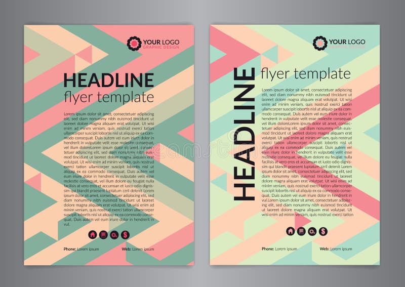 Business Brochure Flyer Design Layout Template, Size A4, with Triangle ...