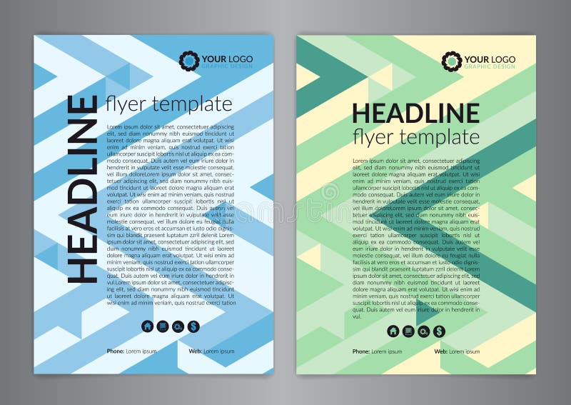 Business Brochure Flyer Design Layout Template, Size A4, with Triangle ...