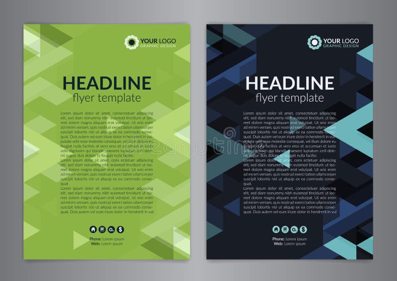 Business Brochure Flyer Design Layout Template, Size A4, with Triangle ...