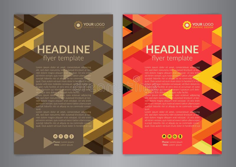 Business Brochure Flyer Design Layout Template, Size A4, with Triangle ...