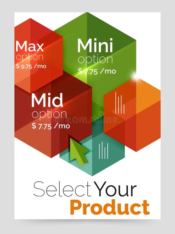 Business A4 Brochure or Flyer Template with Options Stock Illustration ...