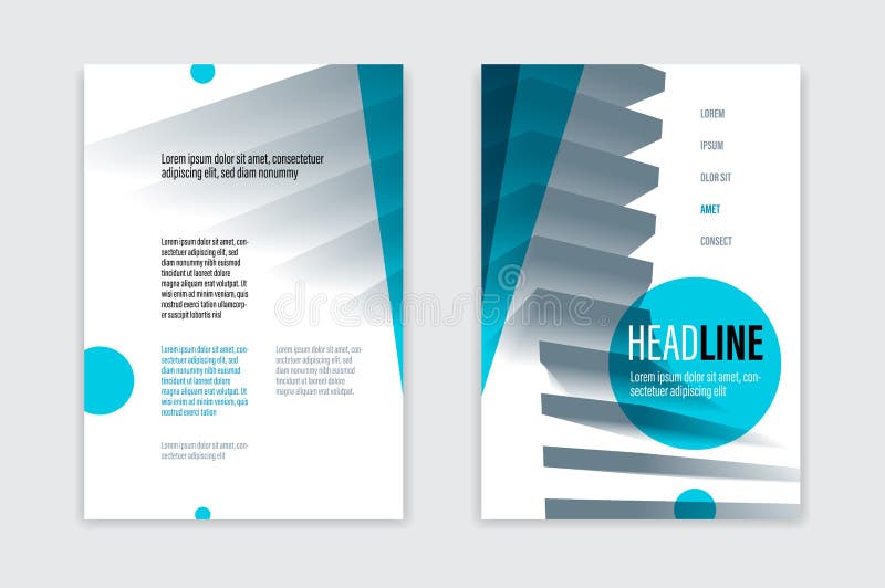 Business Brochure with Office Building Structure Vector Template, Front ...