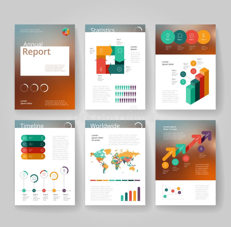 Business Brochure Template with Infographics Stock Vector ...