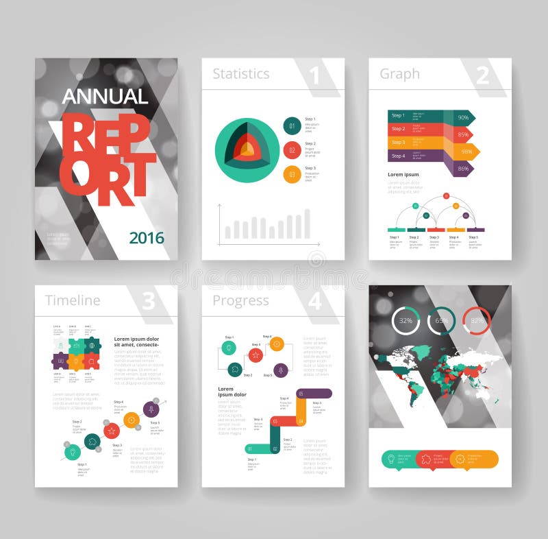 Business Brochure Template with Infographics Stock Vector ...