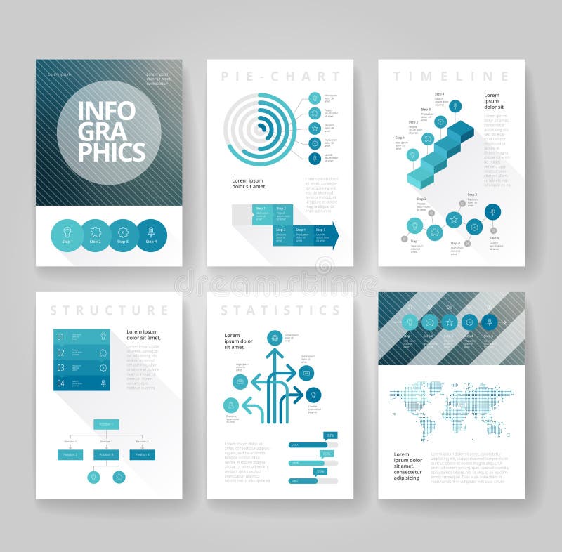 Business Brochure Template with Infographics Stock Vector ...