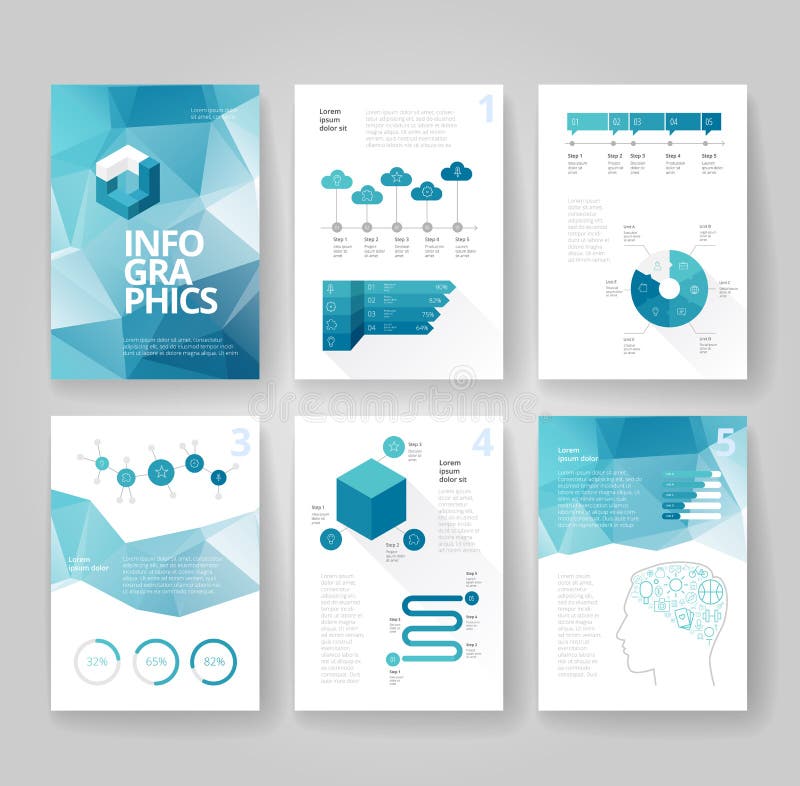 Business Brochure Template with Infographics Stock Vector ...