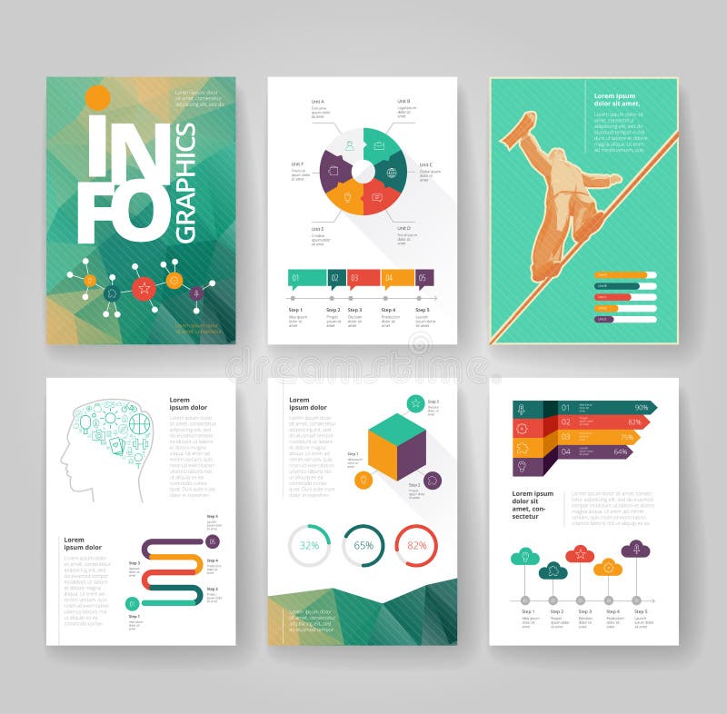 Business Brochure Template with Infographics Stock Vector ...