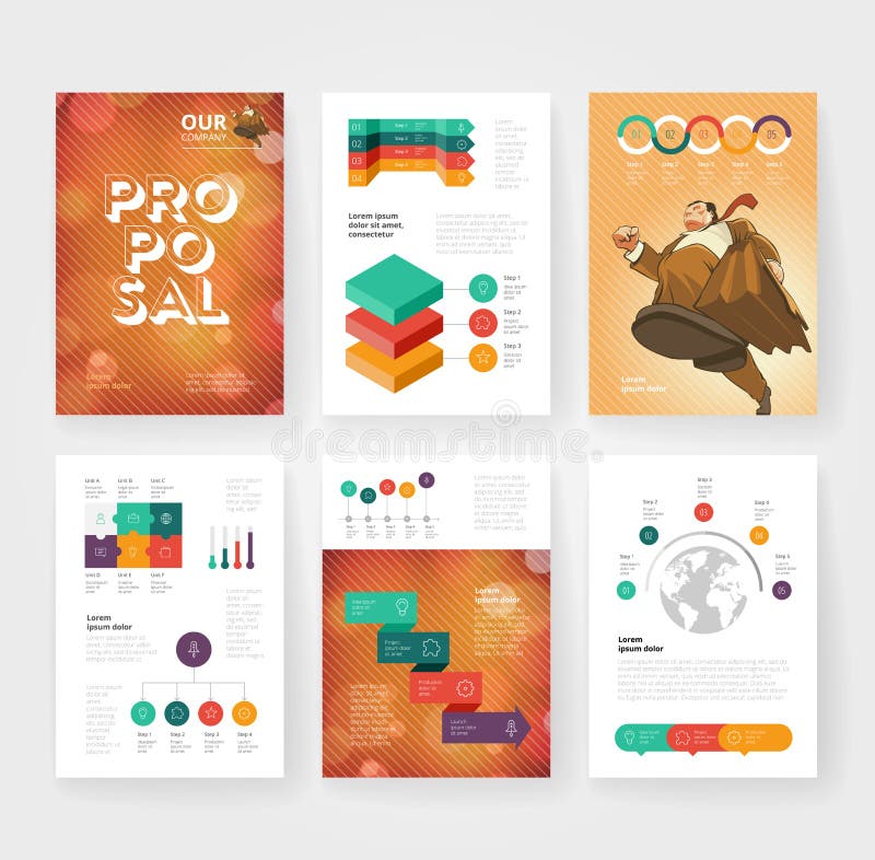 Business Brochure Template with Infographics Stock Vector ...