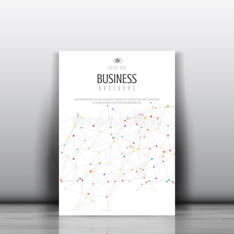 Business Brochure Template with Low Poly Design Stock Vector ...
