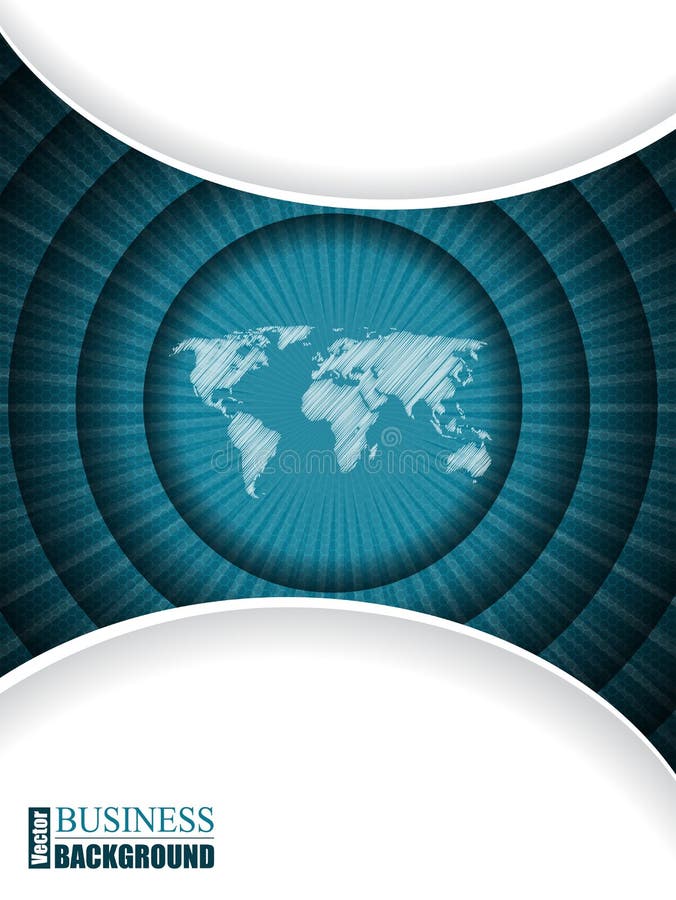 Business Brochure Template with World Map in Ripple Stock Vector ...