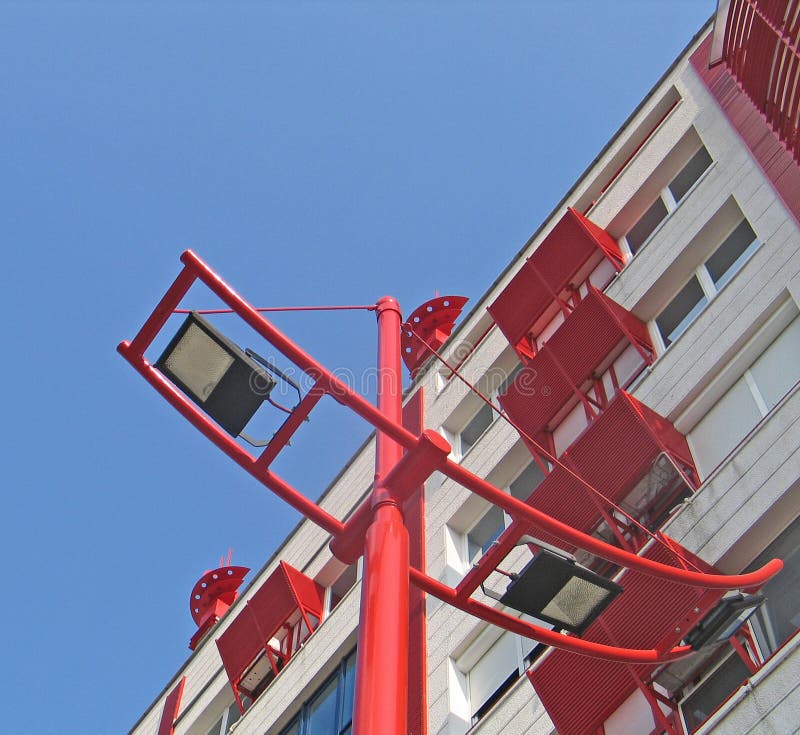 Facade of Building with Giant Outdoor Thermometer Stock Photo - Image ...