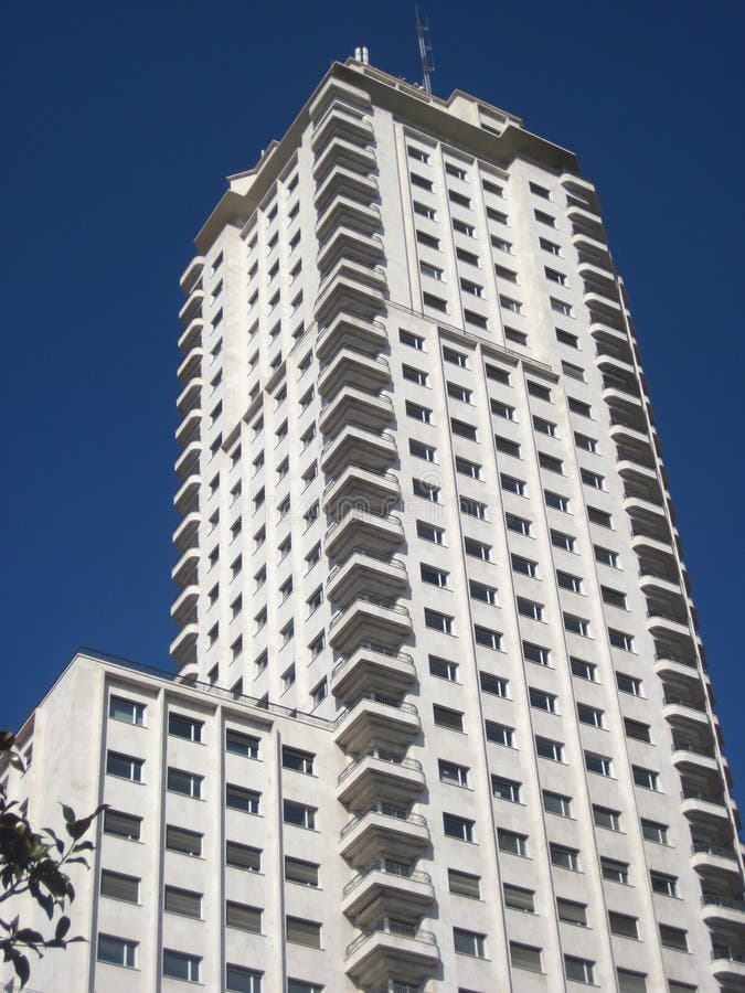 Business Building on Blue Sky Stock Image - Image of scene, balcony ...