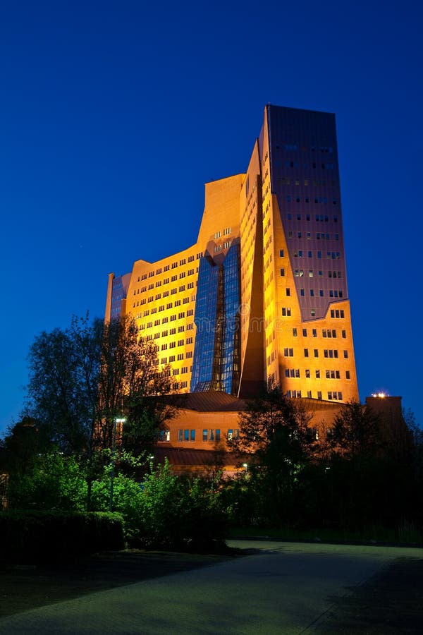 Business Building in the Evening Stock Photo - Image of business ...