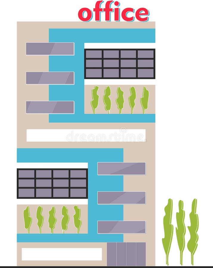 Business Building Facade. Illustration of Office Building Exterior ...