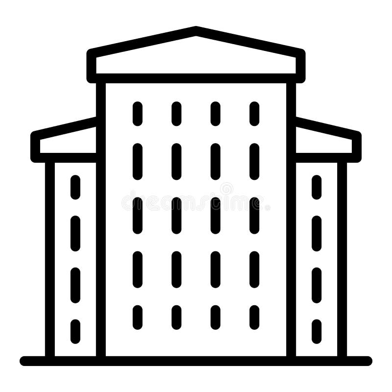 Business Building Icon, Outline Style Stock Vector - Illustration of ...