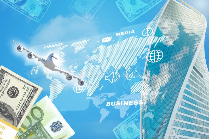 Business Building with Money Stock Illustration - Illustration of high ...