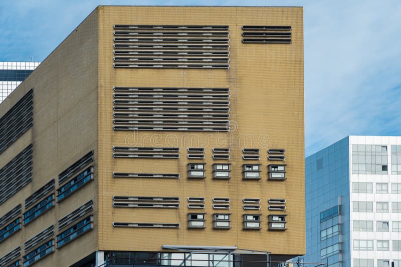 Business Building with a Narrow Windows Stock Photo - Image of windows ...