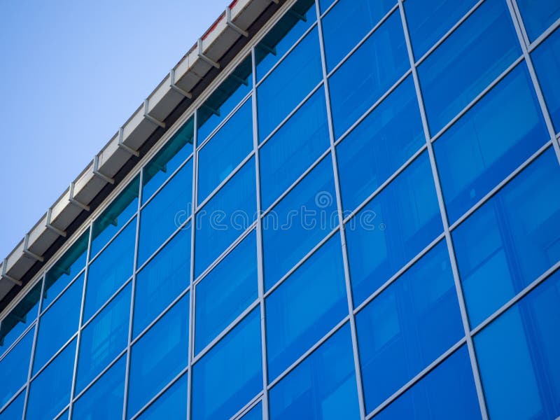 Business Building. Square Blue Windows Form a Checkered Structure Stock ...