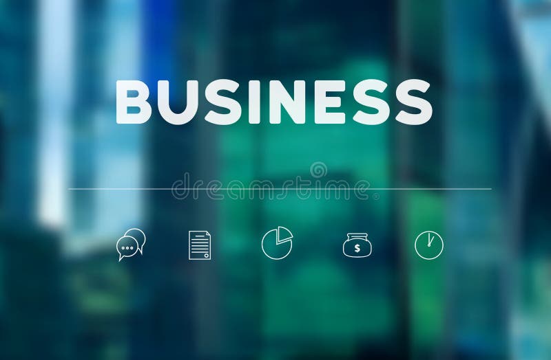 Business Building Vector Blur Background with Infographics Stock ...