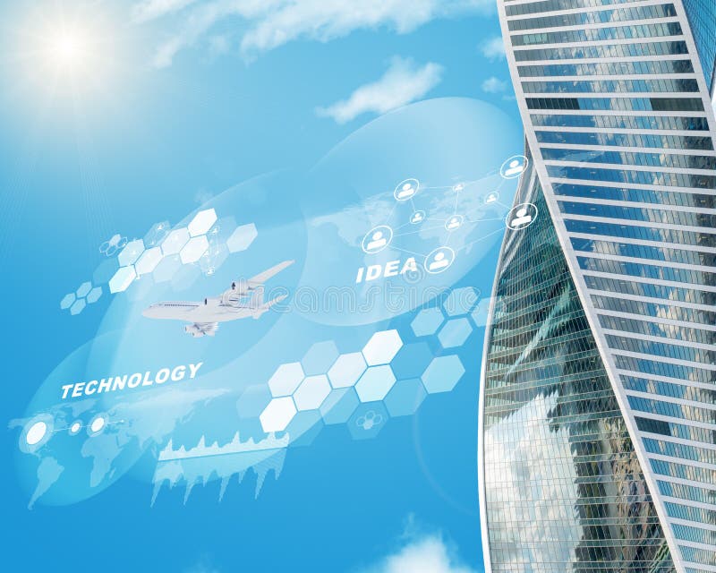 Business Building with Words Stock Illustration - Illustration of high ...