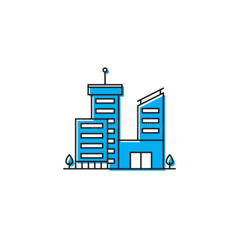 Business Buildings Vector Icon Isolated on White Background Stock ...