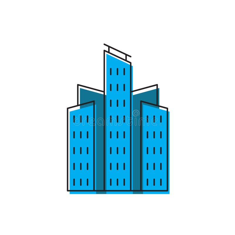 Business Buildings Vector Icon Isolated on White Background Stock ...