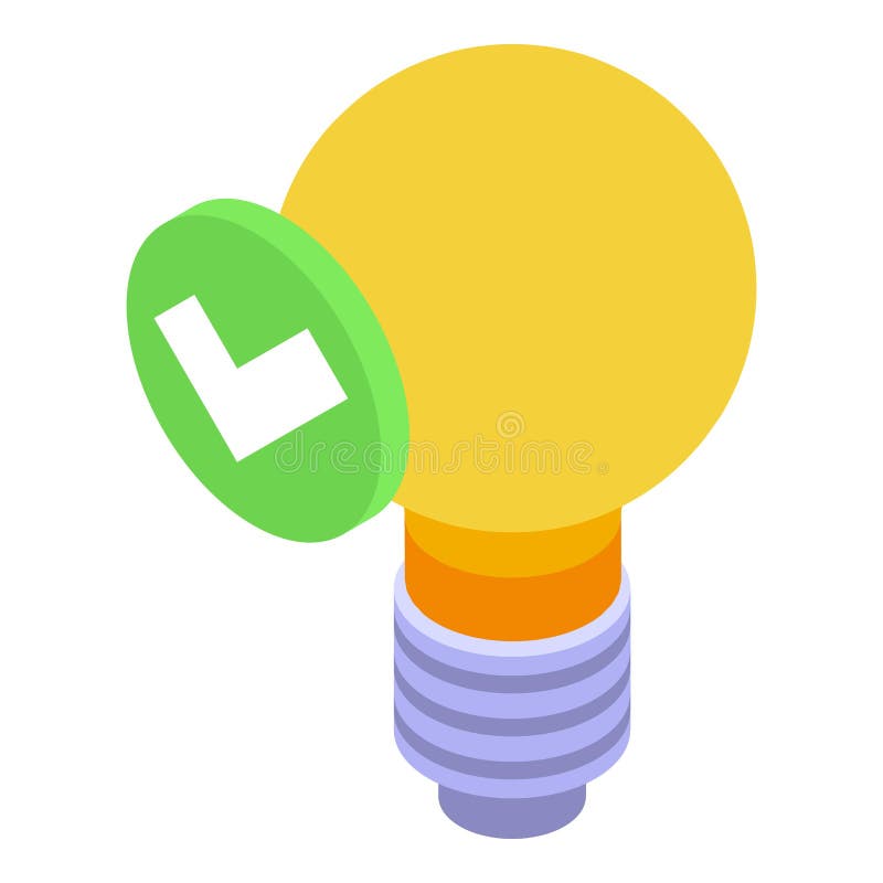 Business Bulb Idea Icon Isometric Vector. Lamp Light Stock Vector ...
