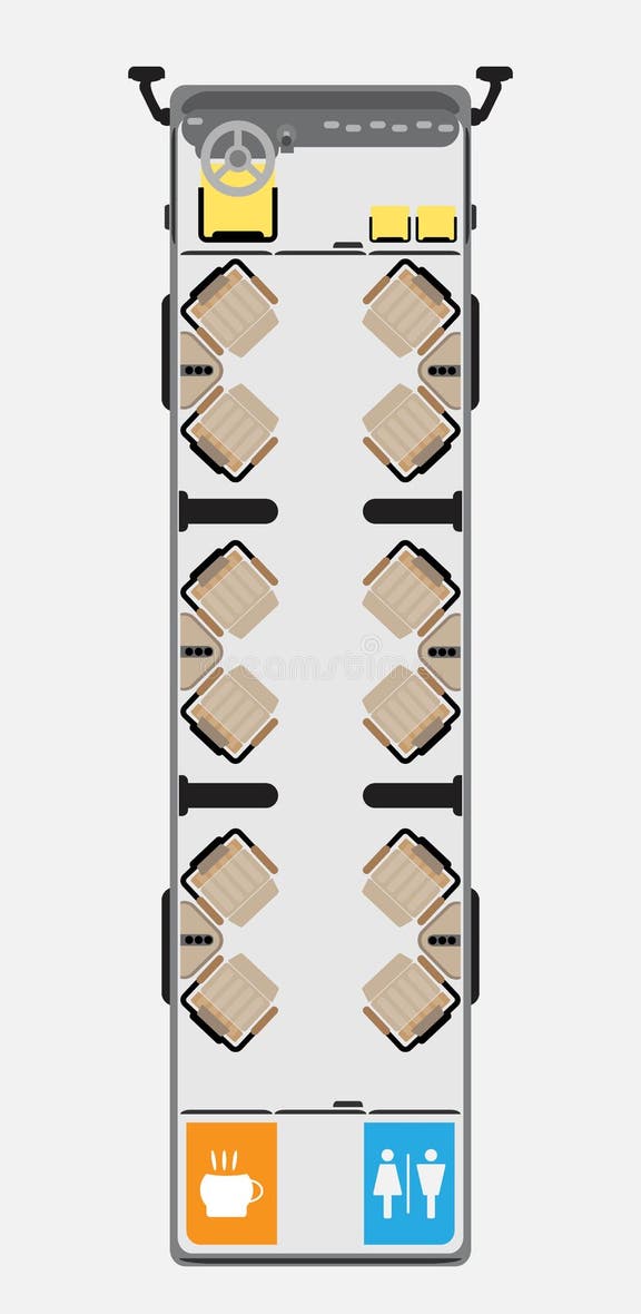Business Bus seat map stock vector. Illustration of seat - 128093213